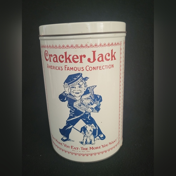 cracker jack | Other | Vintage Cracker Jack Tin Canister | Poshmark
